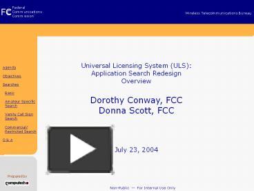Universal Licensing System (ULS): presentation | free to download