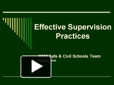 Effective Supervision Practices presentation | free to view
