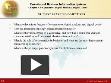 STUDENT LEARNING OBJECTIVES presentation | free to view