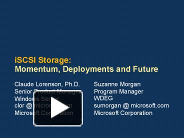 PPT – iSCSI Storage: Momentum, Deployments and Future PowerPoint ...