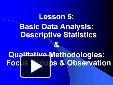 PPT – Basic Data Analysis: Descriptive Statistics PowerPoint ...