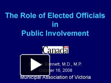 The Role of Elected Officials in Public Involvement presentation | free ...
