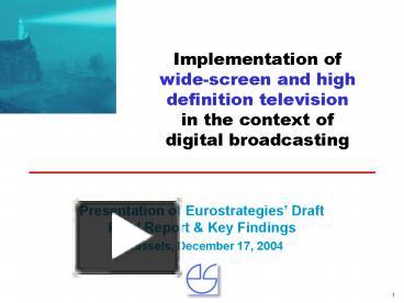 PPT – Implementation of widescreen and high definition television in ...