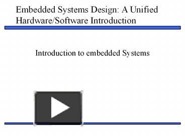 PPT – Introduction to embedded Systems PowerPoint presentation | free ...