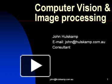 Computer Vision presentation | free to view