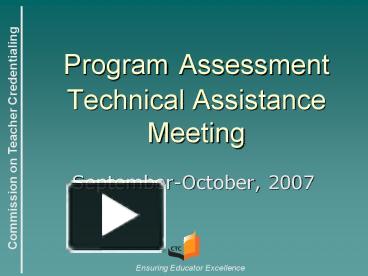 PPT – Program Assessment Technical Assistance Meeting PowerPoint ...
