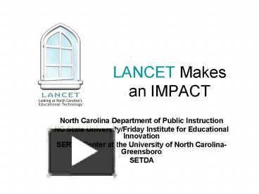 PPT – LANCET Makes an IMPACT PowerPoint presentation | free to view ...