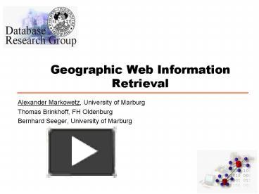 PPT – Geographic Web Information Retrieval PowerPoint presentation ...