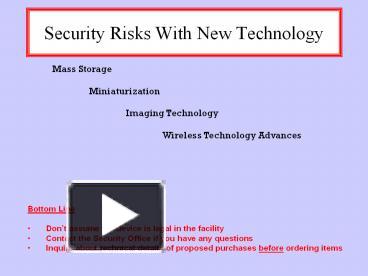 PPT – Security Risks With New Technology PowerPoint presentation | free ...