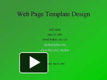 PPT – Web Page Template Design PowerPoint presentation | free to view ...