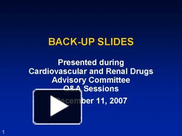 BACKUP SLIDES presentation | free to view