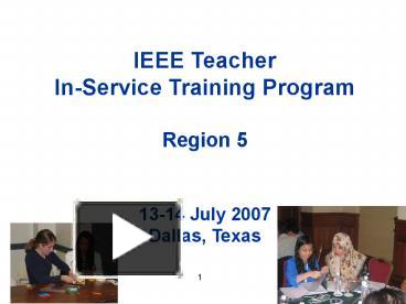 PPT – IEEE Teacher PowerPoint presentation | free to view - id: af699-ZWRiY