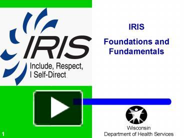 Wisconsin IRIS presentation | free to view