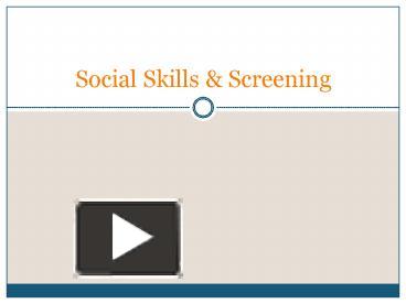 PPT – Social Skills PowerPoint presentation | free to view - id: af9ec ...