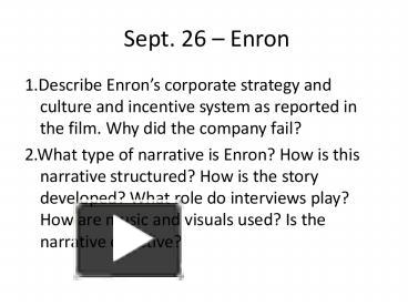 PPT – Sept. 26 Enron PowerPoint presentation | free to view - id: afaac ...