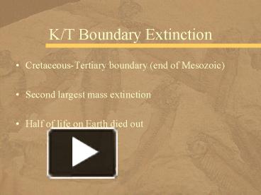 KT Boundary Extinction presentation | free to view