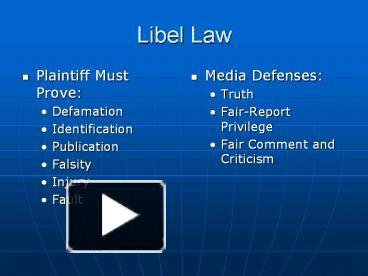 Libel Law presentation | free to download