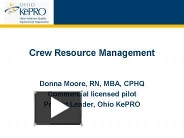 Crew Resource Management presentation | free to view