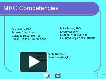 MRC Competencies presentation | free to view