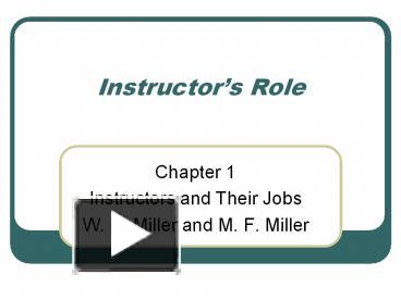 PPT – Instructor PowerPoint presentation | free to download - id: b06c2 ...