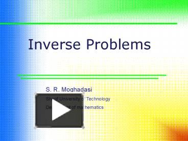 Inverse problems presentation | free to view