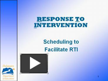 PPT – RESPONSE TO INTERVENTION PowerPoint presentation | free to view ...