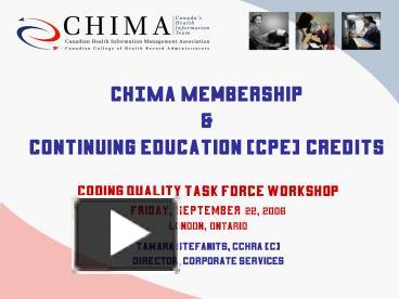 PPT – CHIMA Membership PowerPoint presentation | free to view - id ...