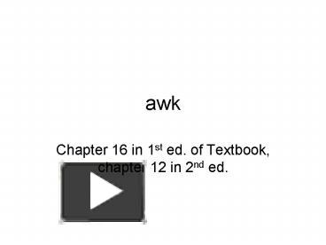 awk presentation | free to view