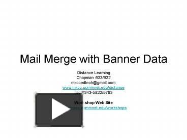 Mail Merge with Banner Data presentation | free to view
