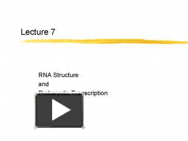 PPT – RNA Structure PowerPoint presentation | free to view - id: b0f5c ...