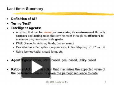 PPT – Last time: Summary PowerPoint presentation | free to download ...
