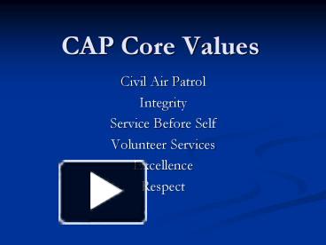 CAP Core Values presentation | free to view