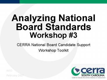 PPT – Analyzing National Board Standards Workshop PowerPoint ...