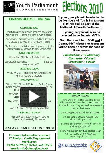 PPT – Elections 200910 The Plan PowerPoint presentation | free to view ...