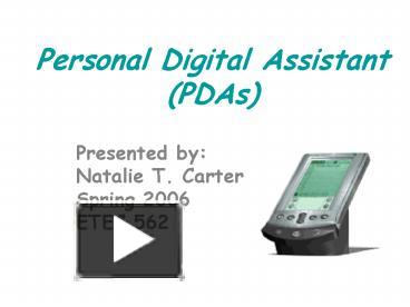 PPT – Personal Digital Assistant PDAs PowerPoint presentation | free to ...