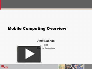 PPT – Mobile Computing Overview PowerPoint presentation | free to ...
