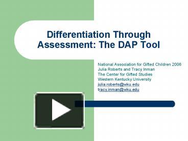 Differentiation Through Assessment: The DAP Tool presentation | free to ...
