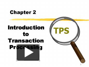 PPT – Introduction to Transaction Processing PowerPoint presentation ...