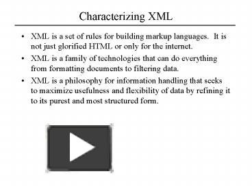 PPT – XML is a set of rules for building markup languages. It is not ...