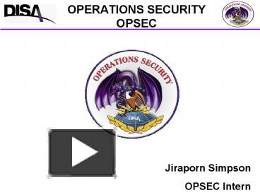OPERATIONS SECURITY OPSEC presentation | free to view