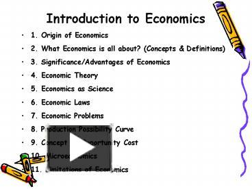 Introduction to Economics presentation | free to view