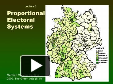 Proportional Electoral Systems presentation | free to view