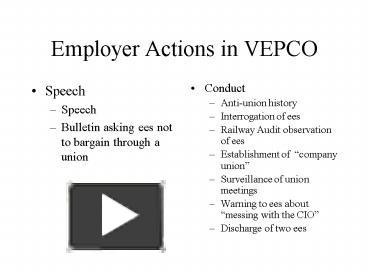 PPT – Employer Actions in VEPCO PowerPoint presentation | free to ...