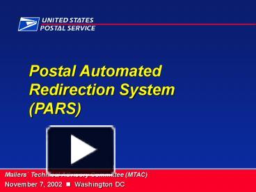 PPT – Postal Automated Redirection System PowerPoint presentation ...