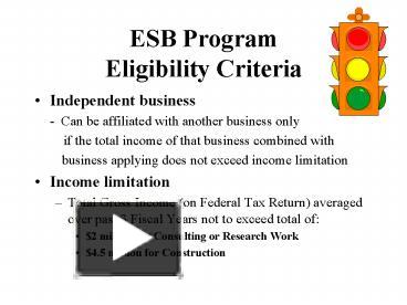 ESB Program Eligibility Criteria presentation | free to view
