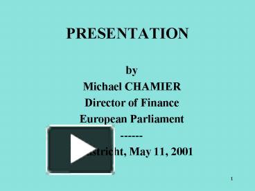 Michael CHAMIER presentation | free to view