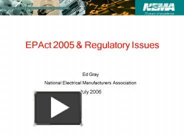 EPAct 2005 presentation | free to view
