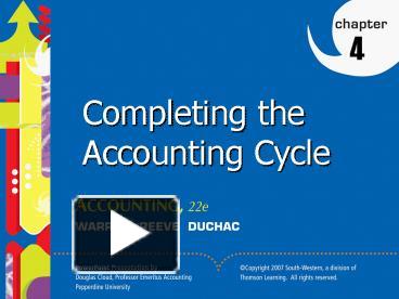 PPT – Completing the Accounting Cycle PowerPoint presentation | free to ...