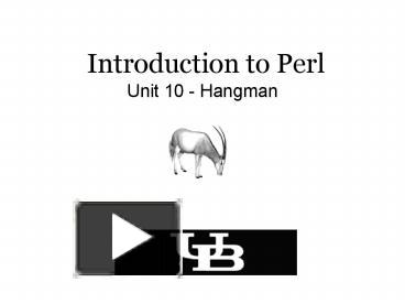 PPT – Introduction to Perl PowerPoint presentation | free to view - id ...