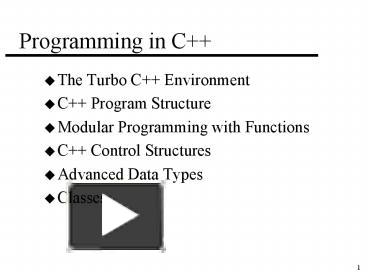 PPT – Programming in C PowerPoint presentation | free to view - id ...